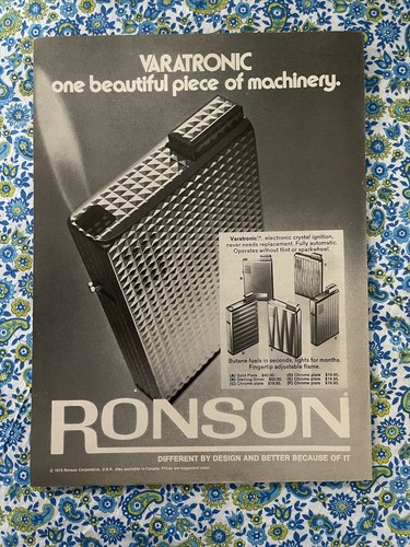 Vintage 1973 Ronson Veratronic Lighter Print Ad | eBay