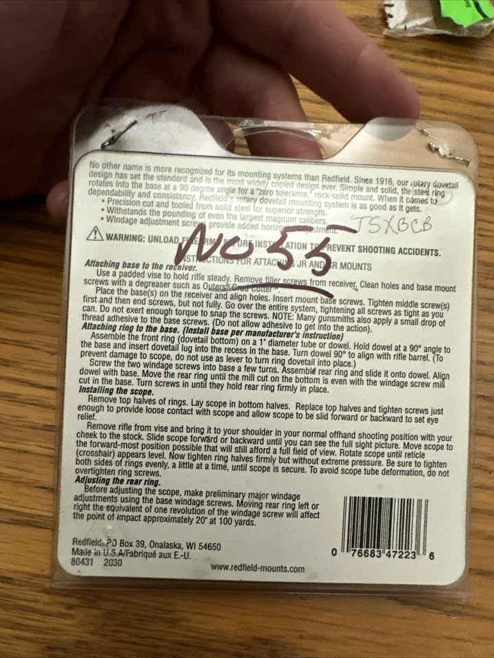 Redfield All Steel Scope Mount Rings Rotary Dovetail up to 44MM 47223 ...