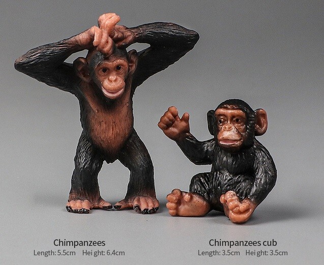 Chimpanzee with Baby Animal Toy PVC Action Figure Doll Kids Toys Party ...