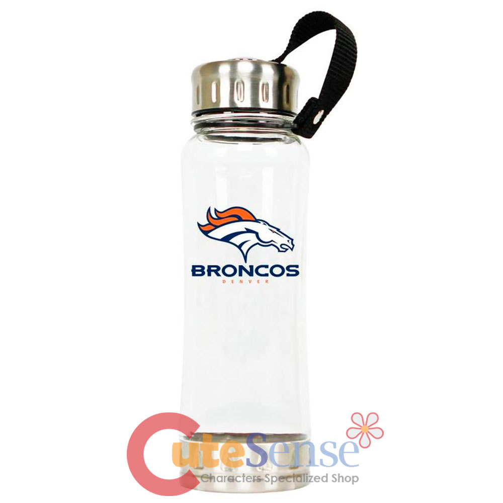 NFL Denver Broncos Water Bottle Clear Sports Clip On Water Bottle ...
