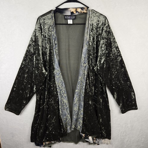 The Pyramid Collection Womens Velvet Lace Green Gold Kimono 2X Fairy ...