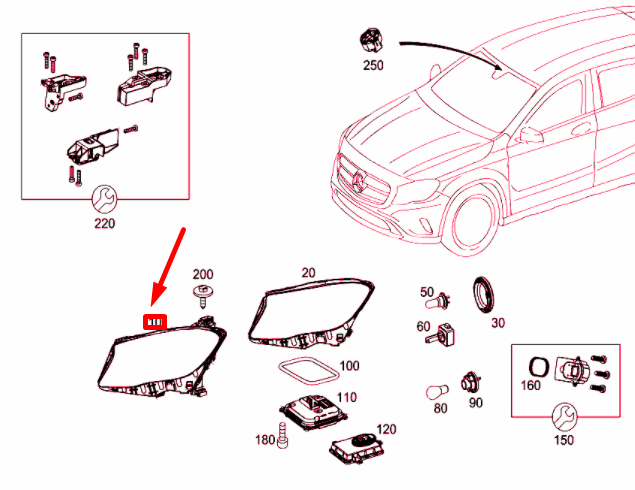 MERCEDES-BENZ GLA X156 Front Left Headlight LHD A1569063100 GENUINE for ...