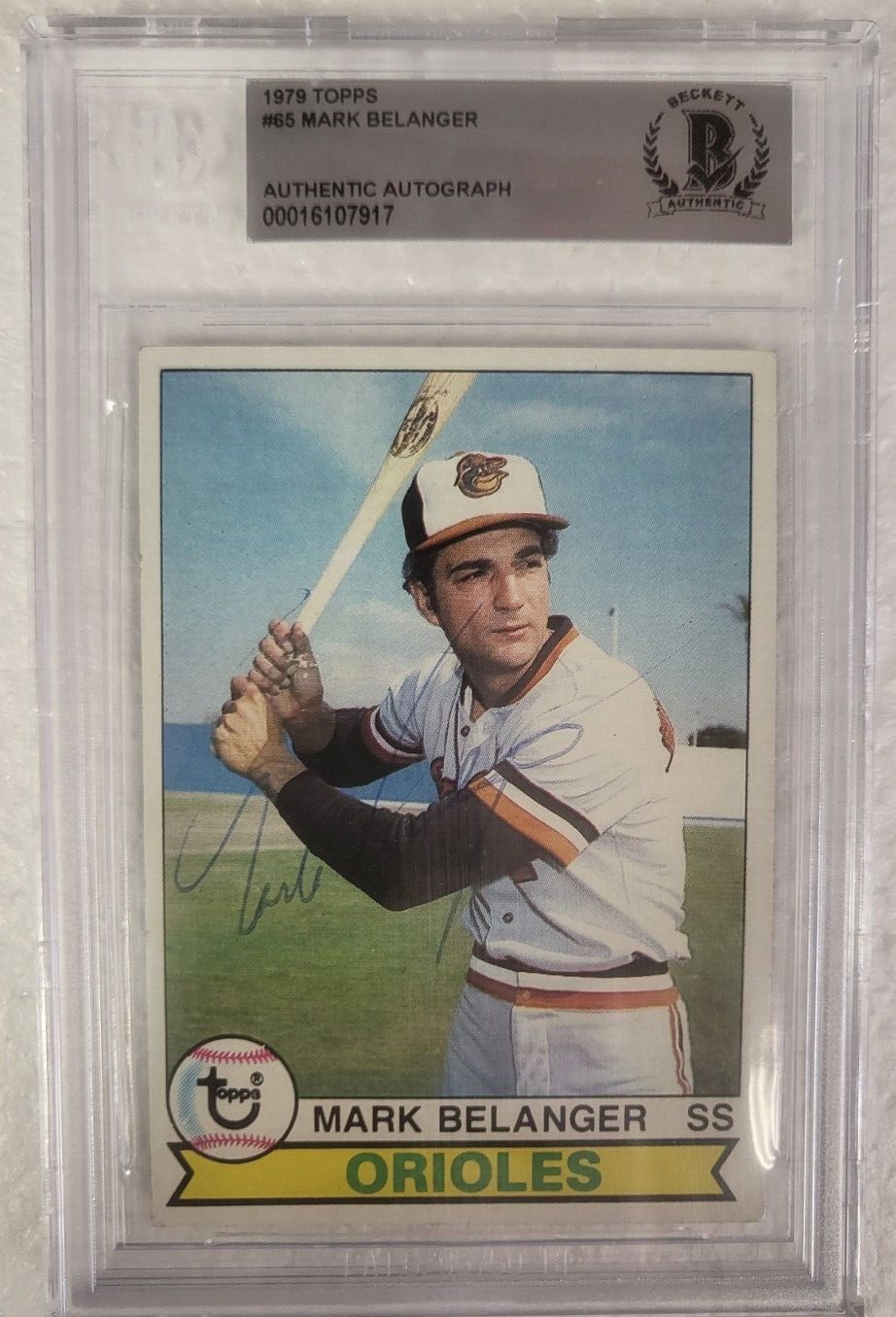1979 TOPPS MARK BELANGER BALTIMORE ORIOLES AUTOGRAPHED SIGNED #65 CARD ...