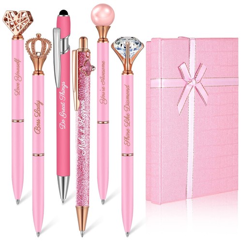 Qeeenar 6 Pcs Fancy Pens for Women Crystal Diamond Pen for Journaling ...