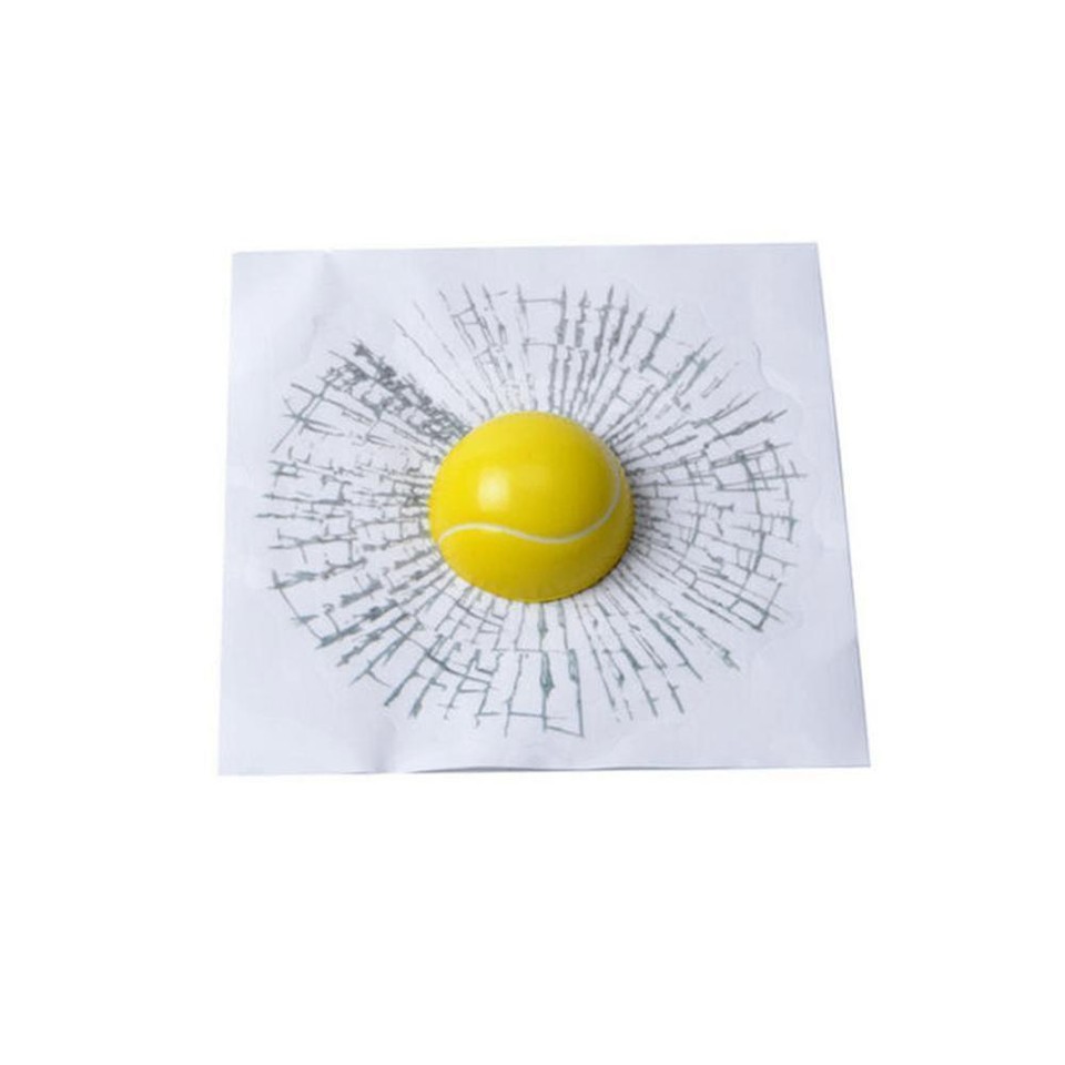 Yellow Baseball Hits Styling Stereo Broken Window Glass Adhesive ...