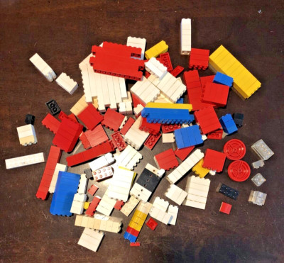 Lot of Vintage Pat Pend Lego Bricks - Old Font Print Wheels Clear Block ...