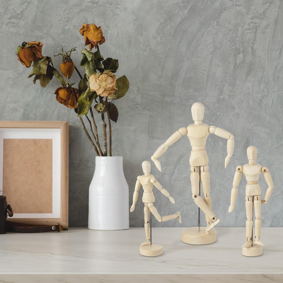6 Pcs Artist Mannequin Model Wooden Manikin Drawing Moveable Figure ...