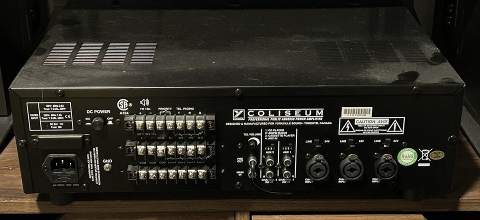 Yorkville Sound Coliseum CA1 70V Installation Amplifier Tested and ...