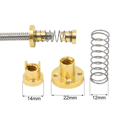 2pcs x 2mm / 8mm T8 Flexible Anti Backlash Spring Loaded Nut | eBay