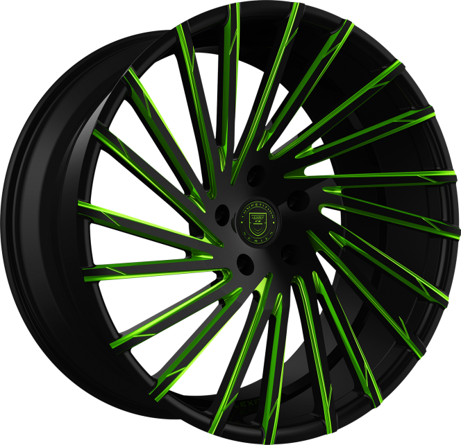 (4) - 24" Lexani Wheels Wraith Gloss Black Rims CADILLAC GMC CHEVY ...