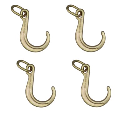 (4 Pc) 8" Tow Hook Grade 70 G70 J Hook Heavy Duty Towing Wrecker Roll ...