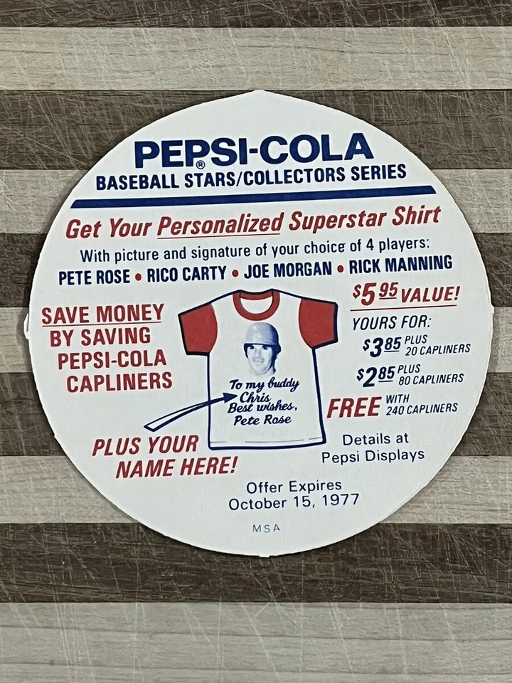 1976 MSA Pepsi-Cola Baseball Disc Manny Sanguillen | eBay