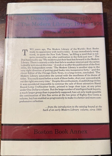 A Descriptive Bibliography Of The Modern Library: 1917-1970 | eBay