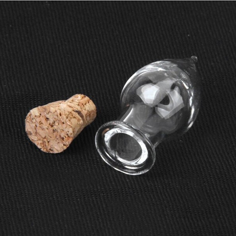 10pcs Teardrop Shape Mini Wish Note Craft Glass Bottles Jars with Cork ...
