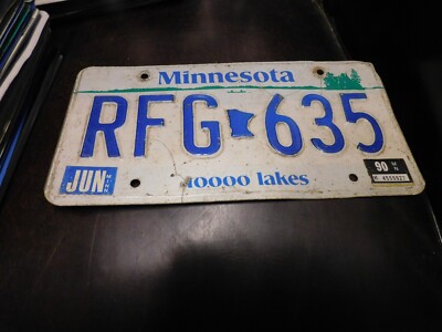 Minnesota License Plate MN # RFG 635 Tag Expired before 2019 10,000 ...