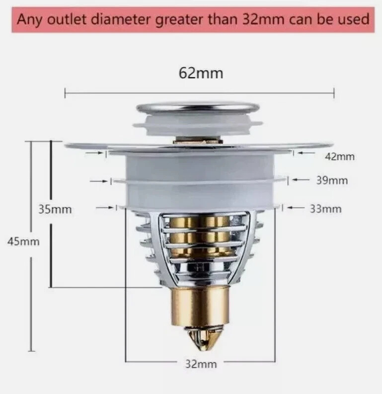 Universal Drain Magic Sink Stopper, Instantly Replace Broken Stoppers ...