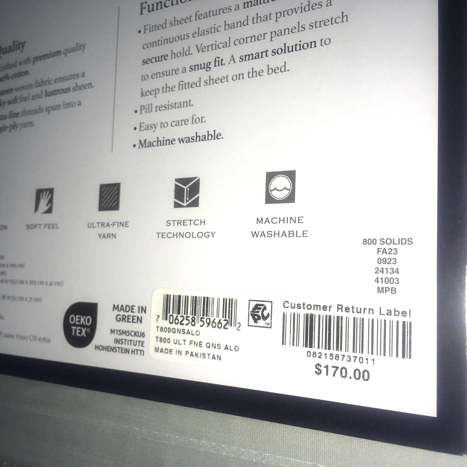 new Charter Club Sleep Luxe 800 Thread Count Cotton QUEEN Sheet Set ...