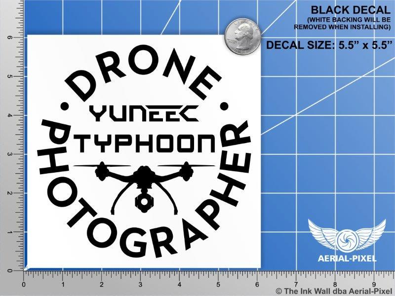 Yuneec Typhoon Drone Photographer Window Decal Sticker Quadcopter UAV ...
