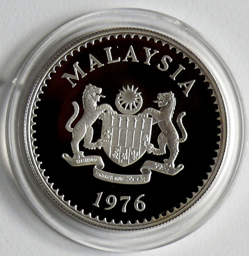 Malaysia 15 Ringgit 1976 Malaysian Gaur, Silber, Proof | eBay