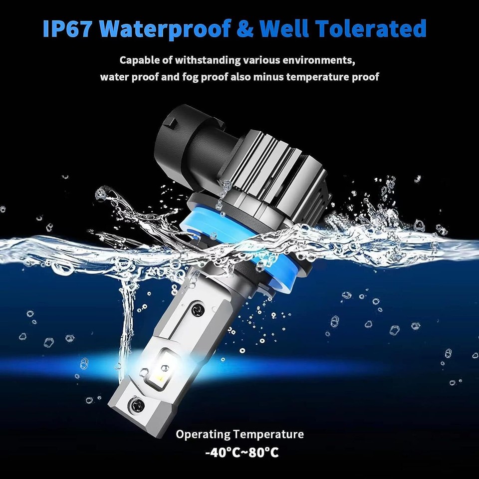 H11 LED Bulbs 60W 16000 LM Super Bright LED Lights with Cooling Fan ...