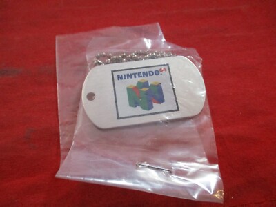 Nintendo 64 N64 System Console Promo Nintendo Dog Tag Necklace Chain ...