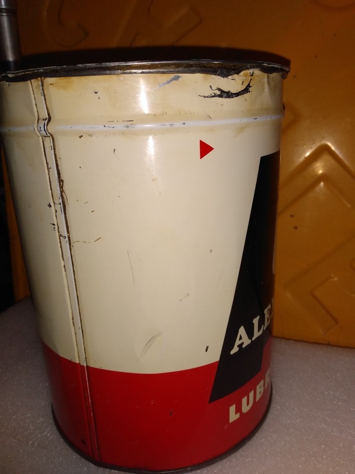 Vintage Alemite Wheel Bearing Grease can 5 LB gas oil adv Stewart ...