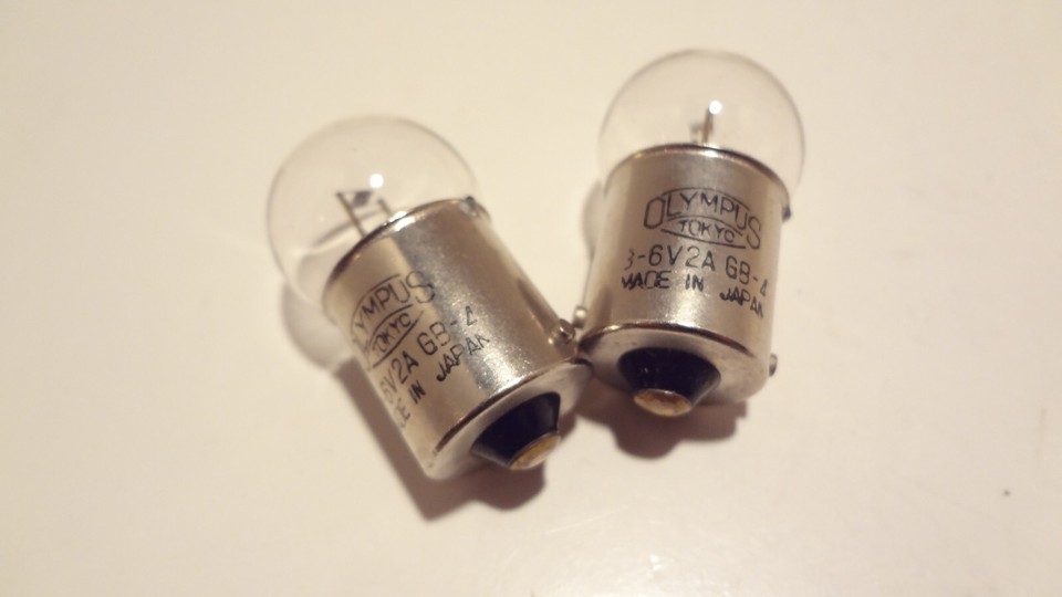 OLYMPUS MICROSCOPE BULB 8M102 (QTY2) 3-6 VOLT 2A #GB4 CLEAR | eBay