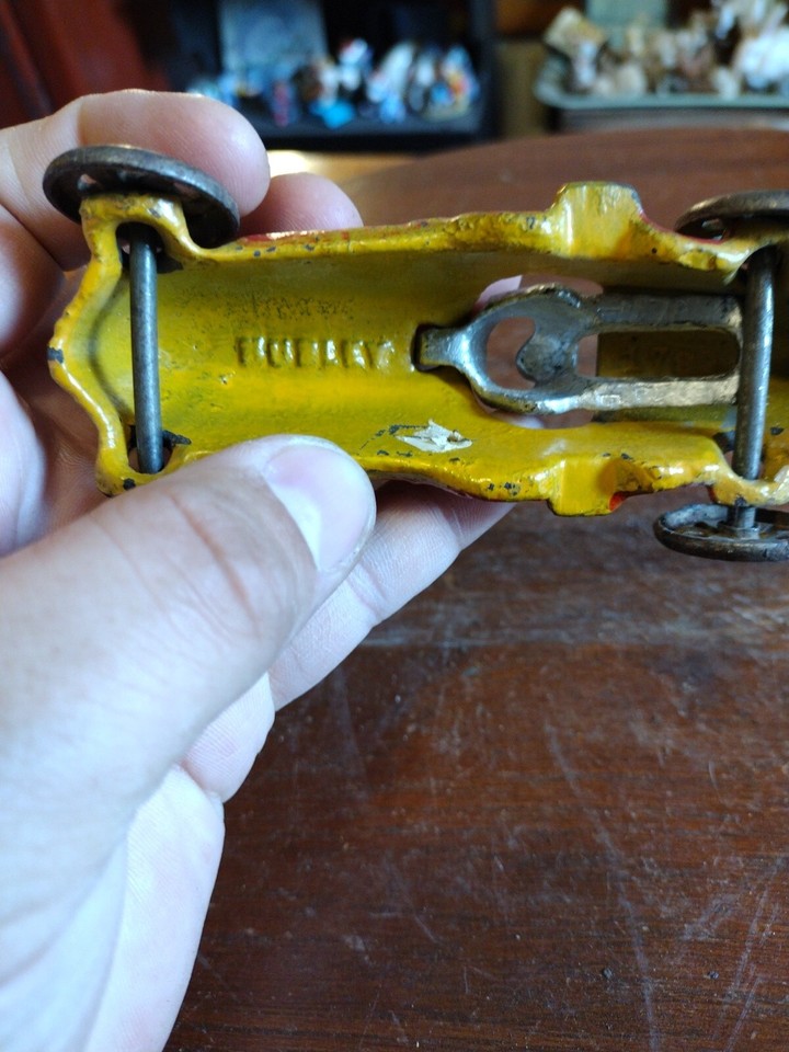 Vintage 5" Hubley Cast Iron Fishtail #5 Racer Indy Race Car W/ Driver ...