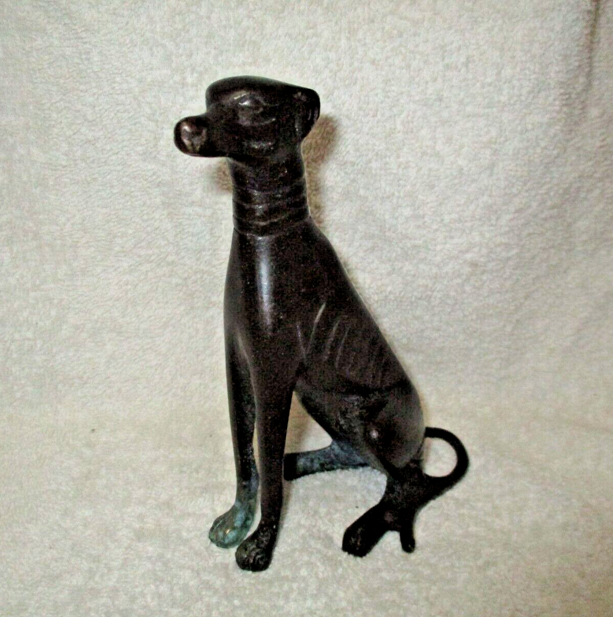 Vintage Sitting Dog Bronze Metal Figurine Statue Greyhound Whippet 5.5 ...