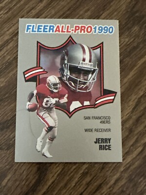 Vtg 1990 Fleer All-Pro #2 JERRY RICE 49ers Raiders Miss Valley NFL HOF ...