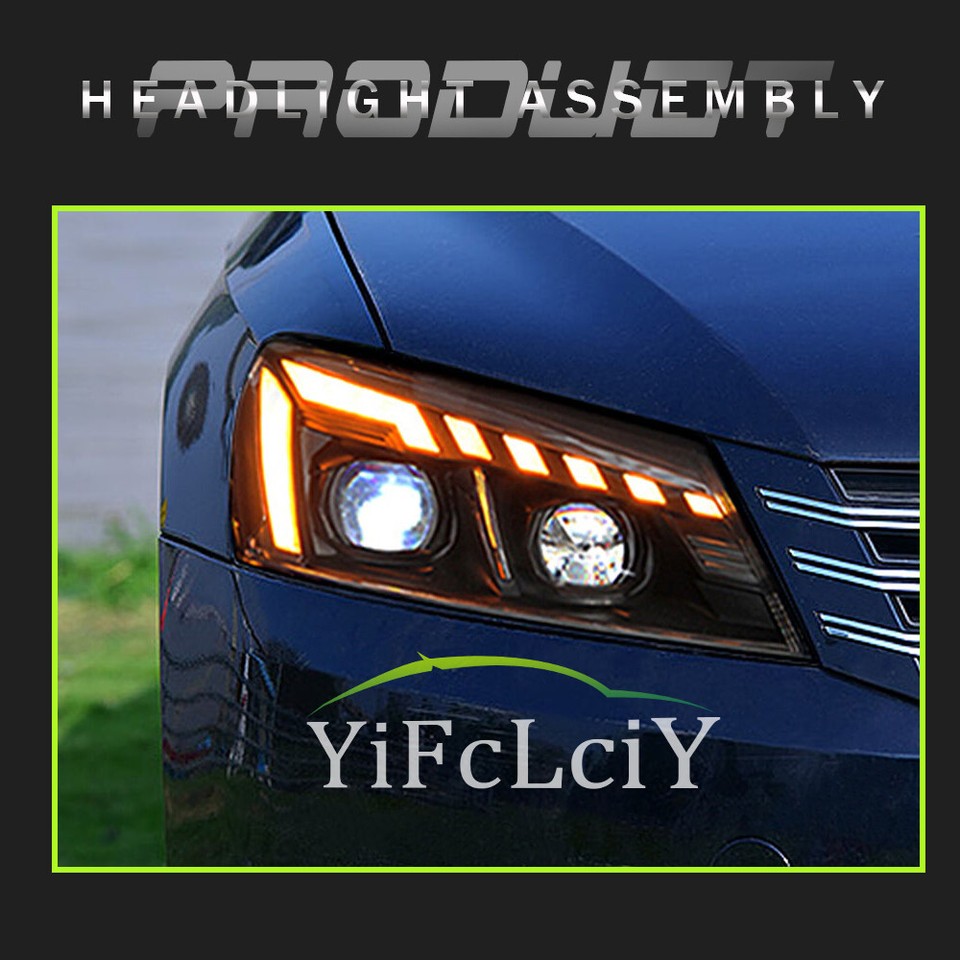 LED Sequential Animation Headlight For VW Passat 2012-2015 Fit Factory ...