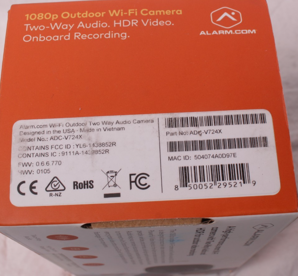 NEW - Alarm.com ADC-V724X 1080P HD Outdoor WIFI Camera w/ 2 Way Audio ...