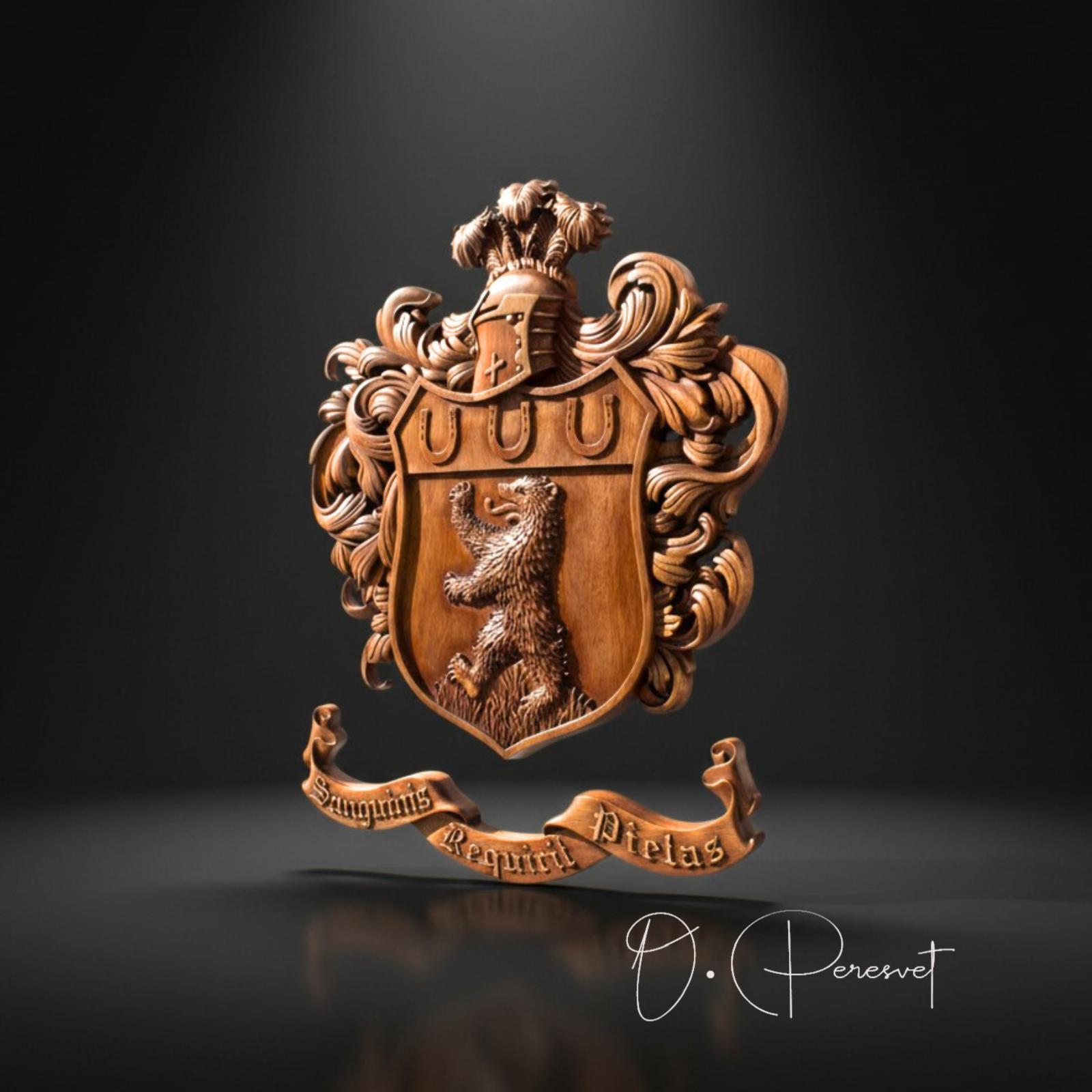 Custom Wood Carved Family Coat of Arms - Heraldic Crest - Wall Hanging ...