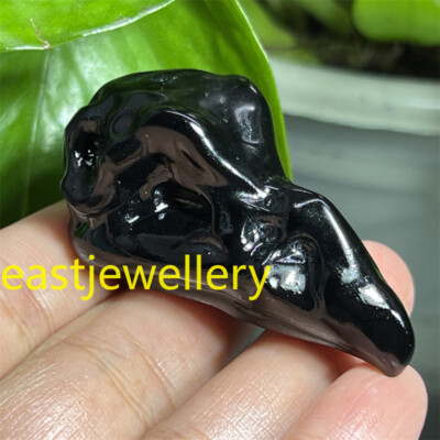 2" Natural Obsidian Carved Crow Quartz skull crystal skull Gem Figurines 1PC | eBay