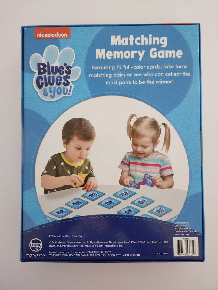 Nickelodeon Blue's Clues & You! Memory Match Game Box Set for Toddlers ...