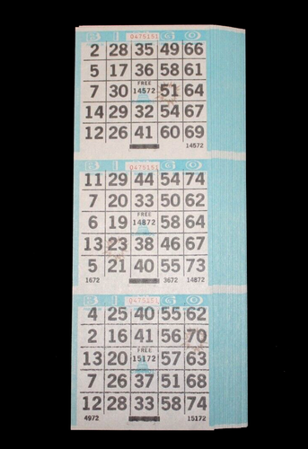 BINGO PAPER Cards sheets 3 on 5 Blue Border Starburst - 25 pack | eBay