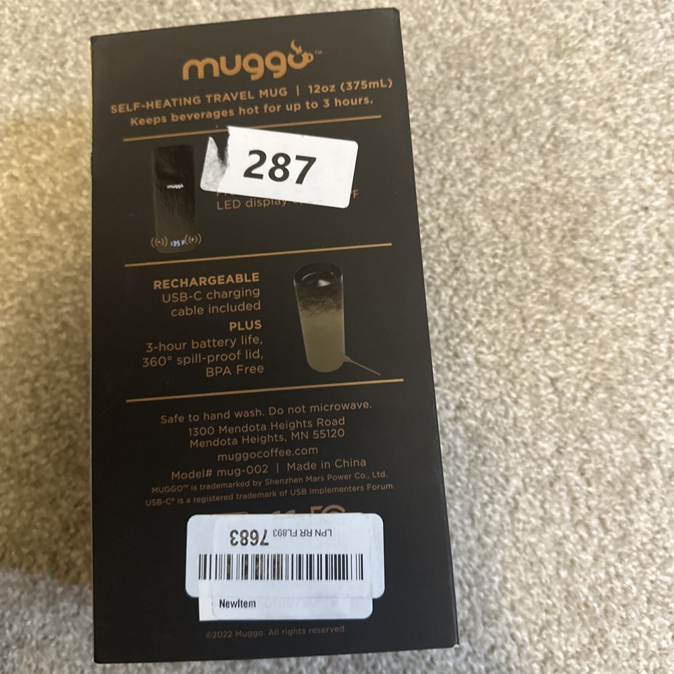 MUGGO Self-Heating Temperature Control Touch Sensitive LED Travel Mug ...