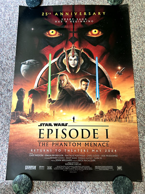 Original Star Wars The Phantom Menace 25th Anniversary Movie Poster ...