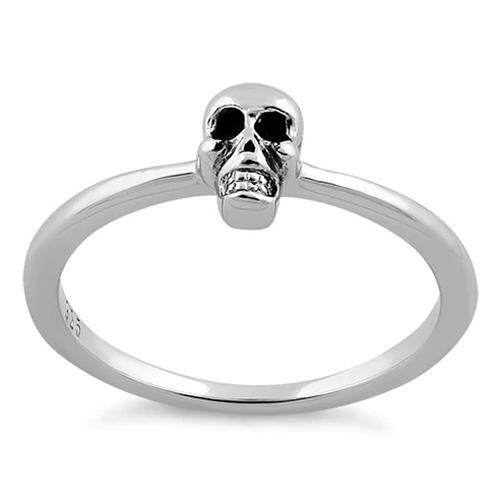 Dainty Phantom Skull Ring 925 Sterling Silver Goth Punk Minimalist | eBay