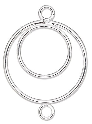 10 Silver Plated Steel 18mm Double Hoop Earring Connector Links | eBay