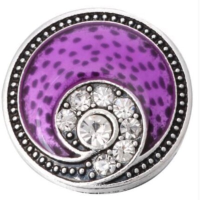 SNAP IN BUTTON CHARM FITS GINGER SNAPS STYLE JEWELRY PURPLE SWIRL #33 ...