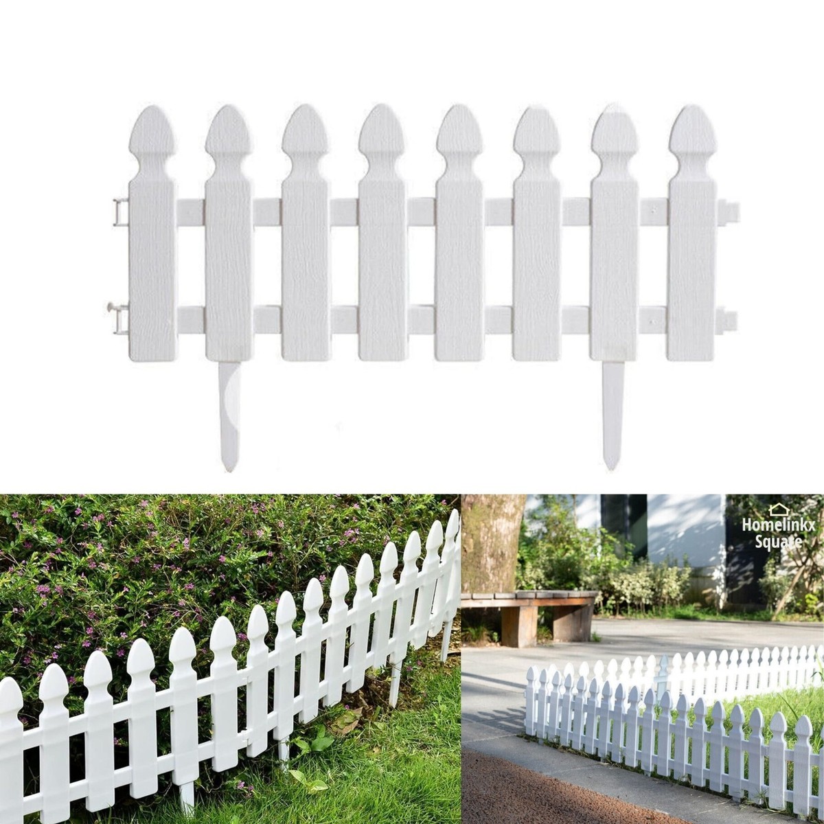 Plastic Picket Fence Edging Wood Picket Fence Garden Fencing Lawn