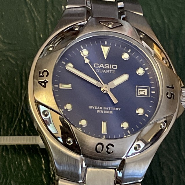 Casio HD 2719 Mw-600 Mens 100m Blue Analog Quartz Watch Hours Date for ...