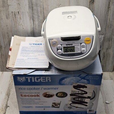 New Tiger 5.5 Cup RICE COOKER WARMER With Slow Cooker & Steamer ...