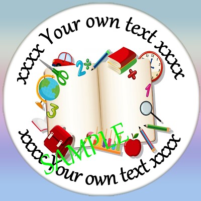 School Stickers Sweet Cone Labels Good Luck Teacher stickers Text Book ...