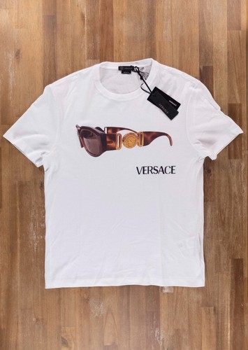VERSACE white logo & classic sunglasses print t-shirt Large authentic ...