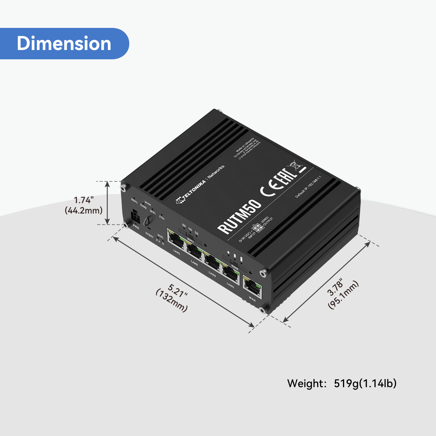 Teltonika RUTM50 5G SA /NSA Dual SIM Industrial Cellular Router | eBay