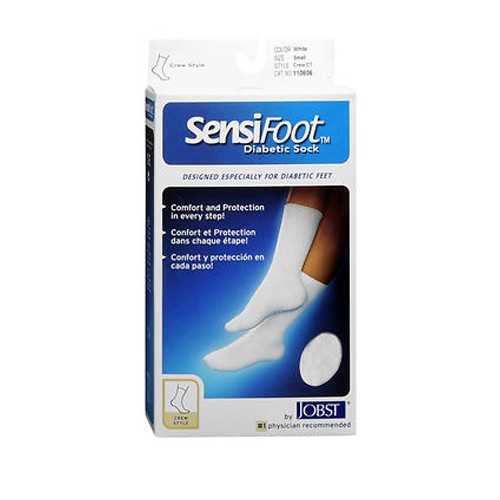 Sensifoot Diabetic Sock Crew Style White Small 1 Pair By Jobst | eBay