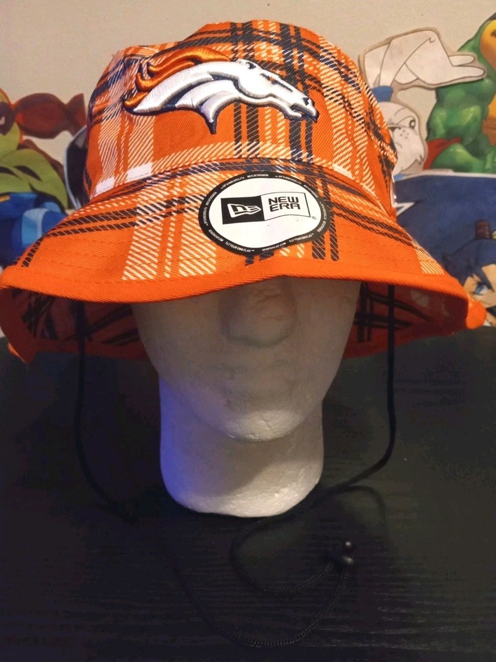 New Era NFL Denver Broncos Plaid Flannel Pattern Design Bucket Hat Cap ...