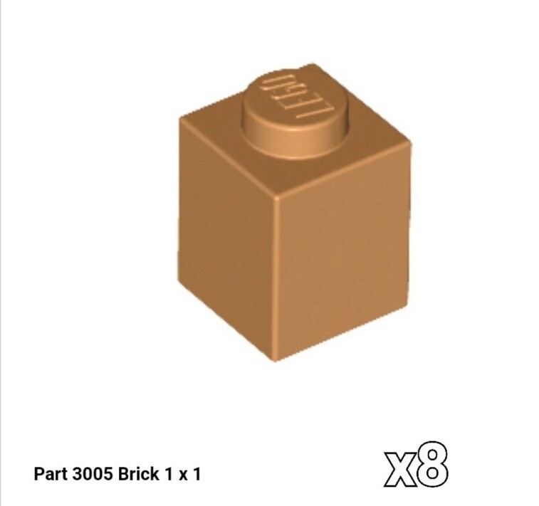 LEGO Parts 3005 Medium Nougat Brick 1 x 1 - Lot of 8 - New 6057986 ...